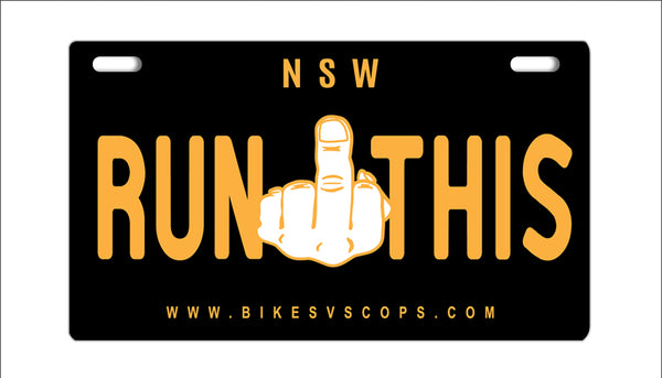 RUN THIS PLATE - AUSTRALIA – BIKESvsCOPS MERCHANDISE